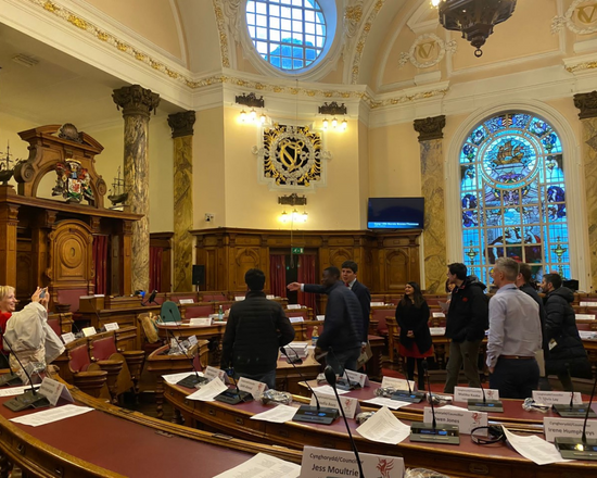 Asylum seekers and refugees get a tour of Cardiff City Hall - Welsh ...